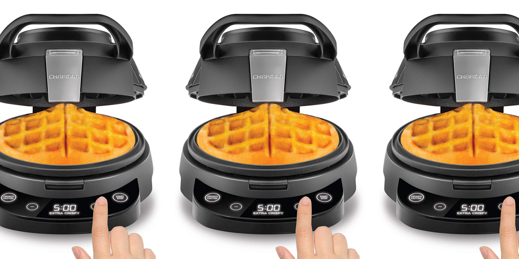 Chefman's easy clean-up Volcano Waffle Maker for $30 (Reg. up to $60)