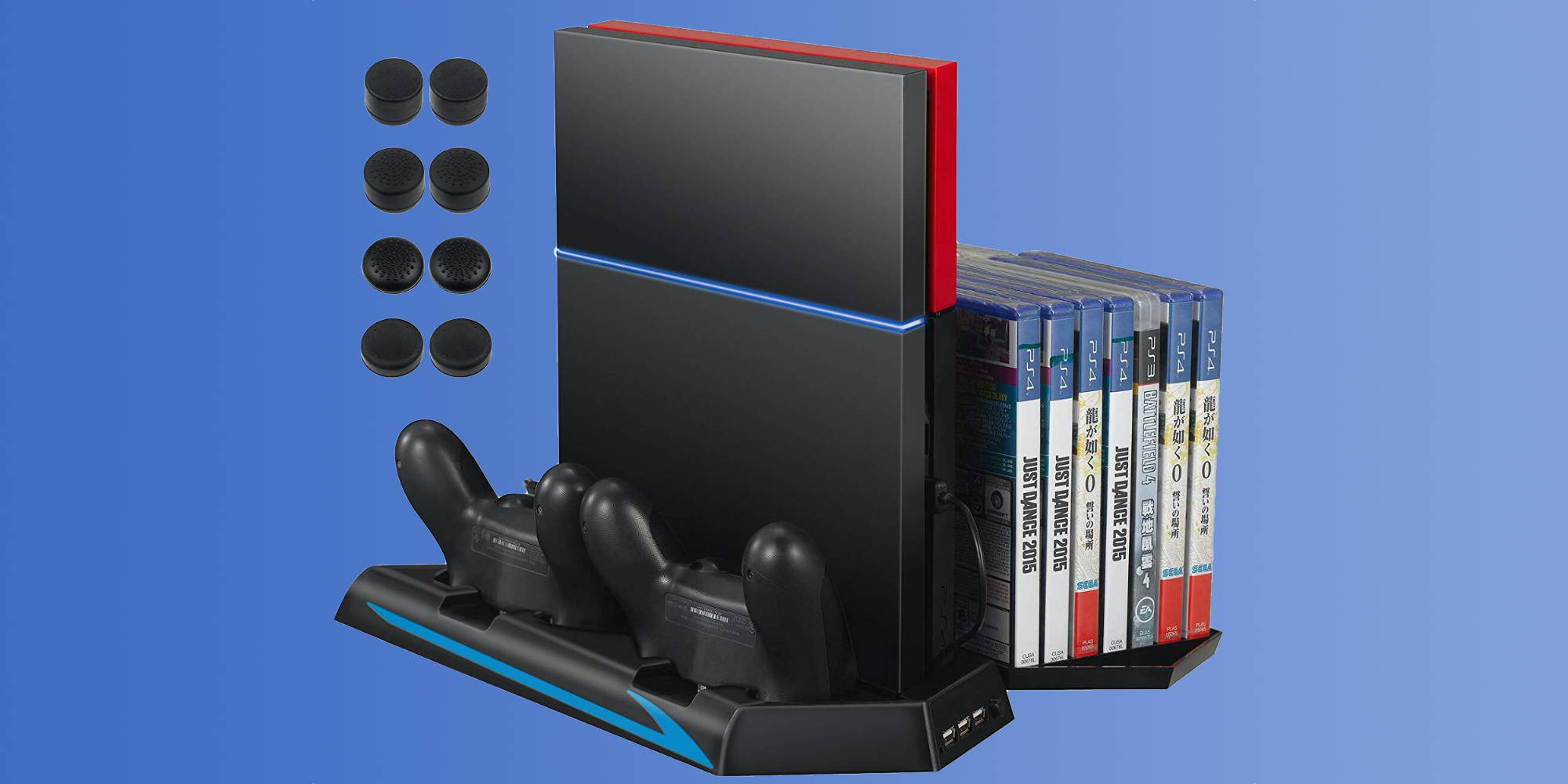 This vertical PS4 stand charges your controllers and more at $13 Prime ...