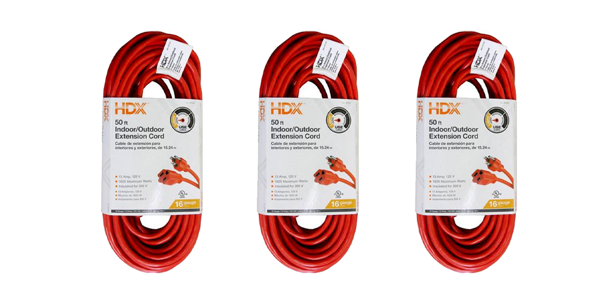 Every house needs three of Home Depot's 50-ft. extension cords at $2.50 ...