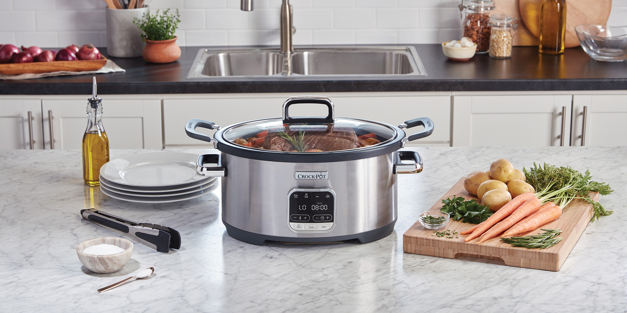 Ceramic Insert Crock-Pot Small 3 Quart Round Manual Slow Cooker ...