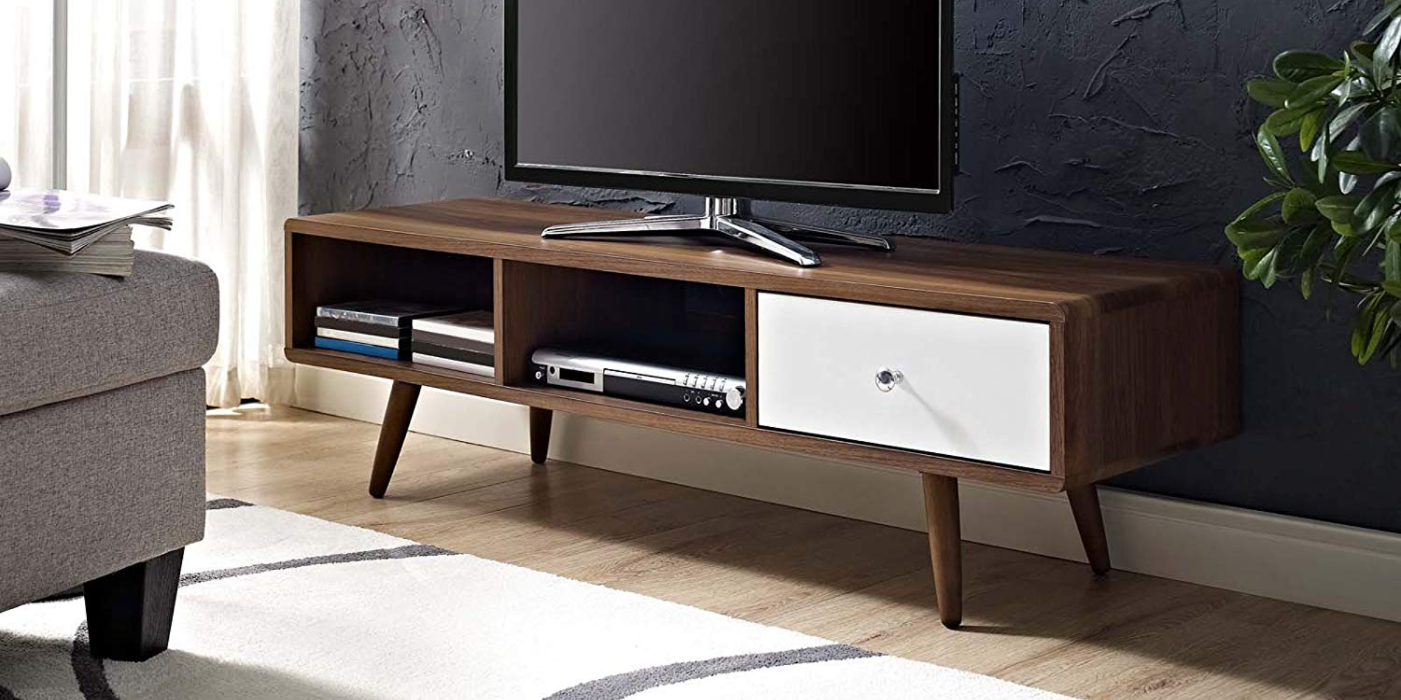 Bring Modway's Mid-Century Modern TV Stand into the mix for $115