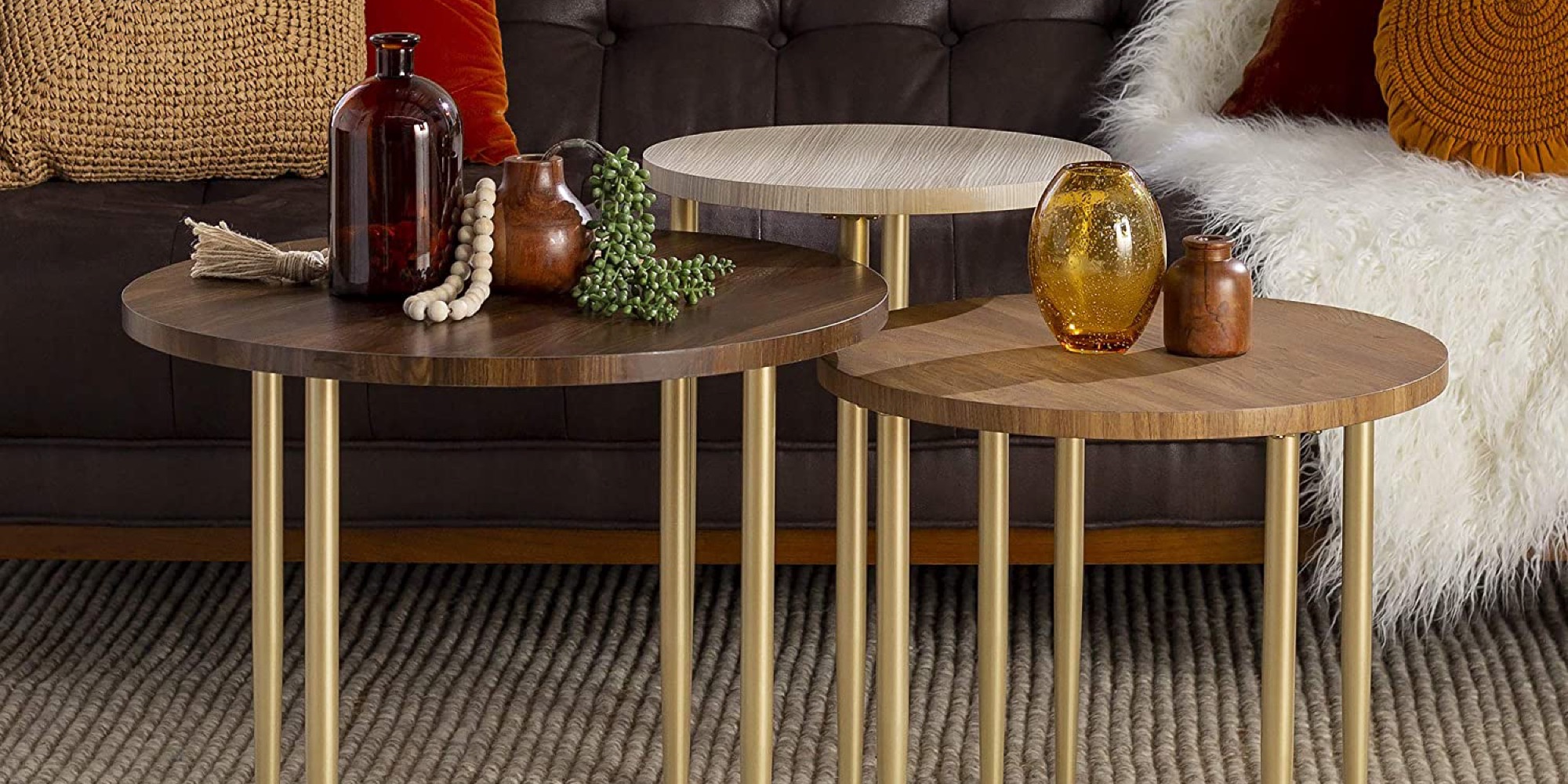 Walker Edison's 3-Pc. Nesting Coffee Table Set strikes $168 (Reg. $200)