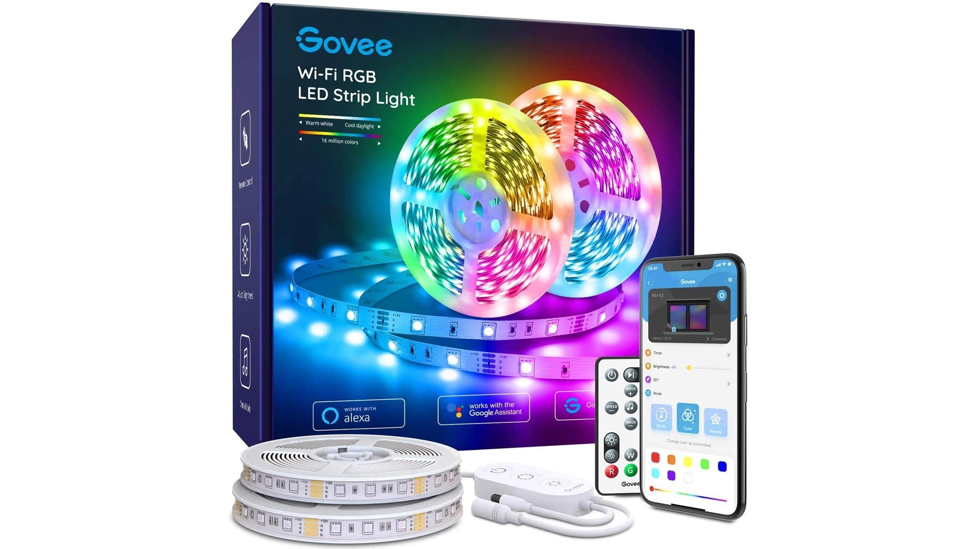 Govee RGB + white LED light kits include Wi-Fi or motion sensors, more ...