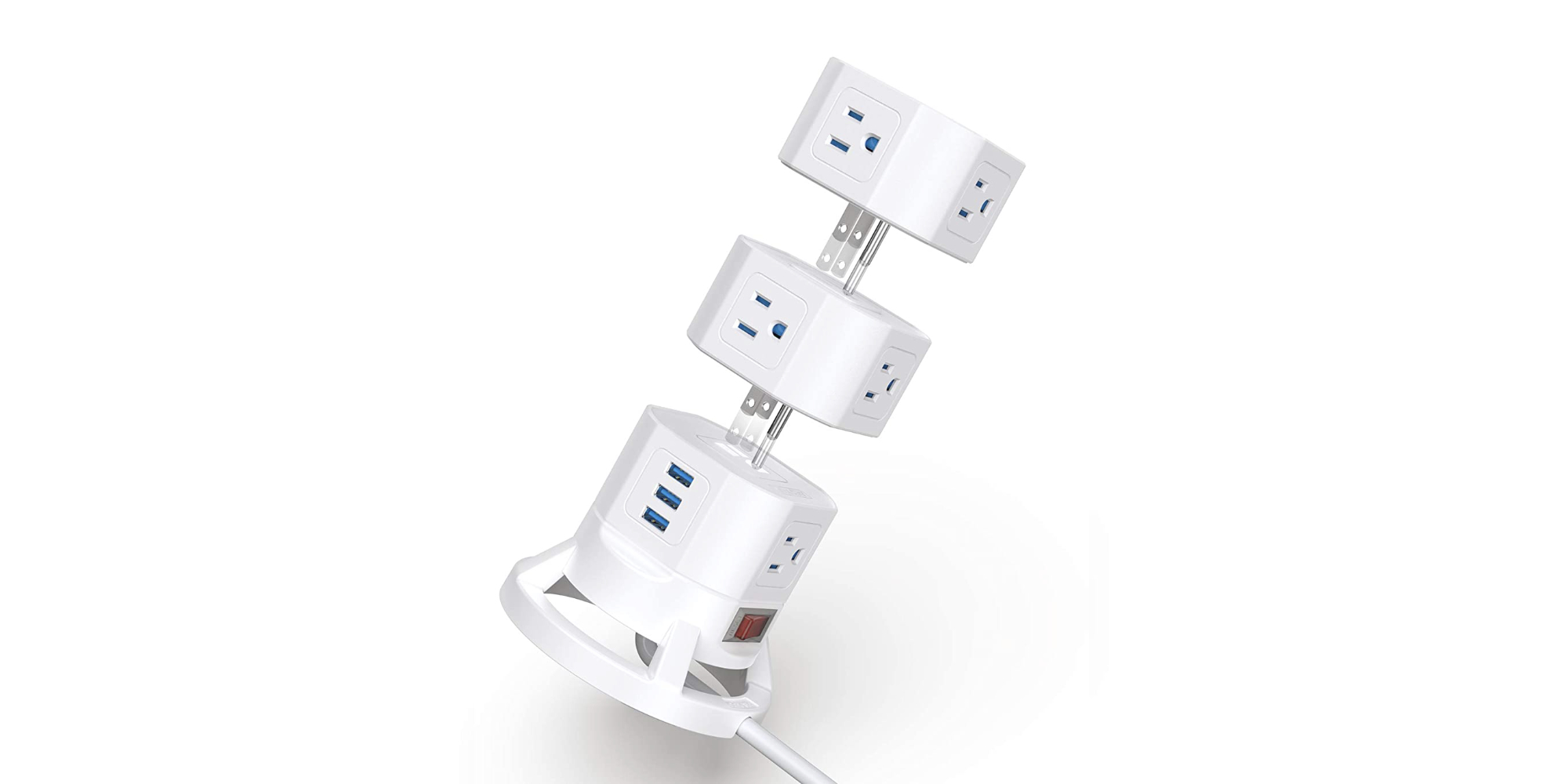 This modular 12-outlet power tower can be split up and used around the ...