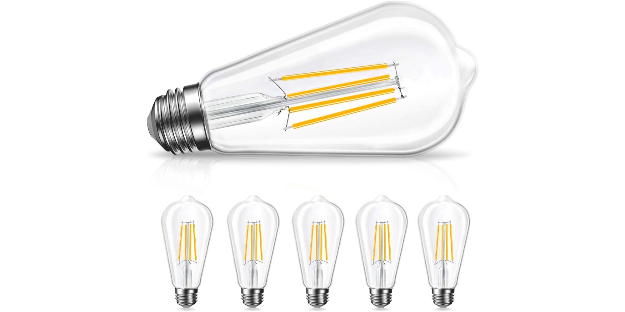 Up your style with 50% off a 6-pack of Edison-style LED bulbs at $2.50 each