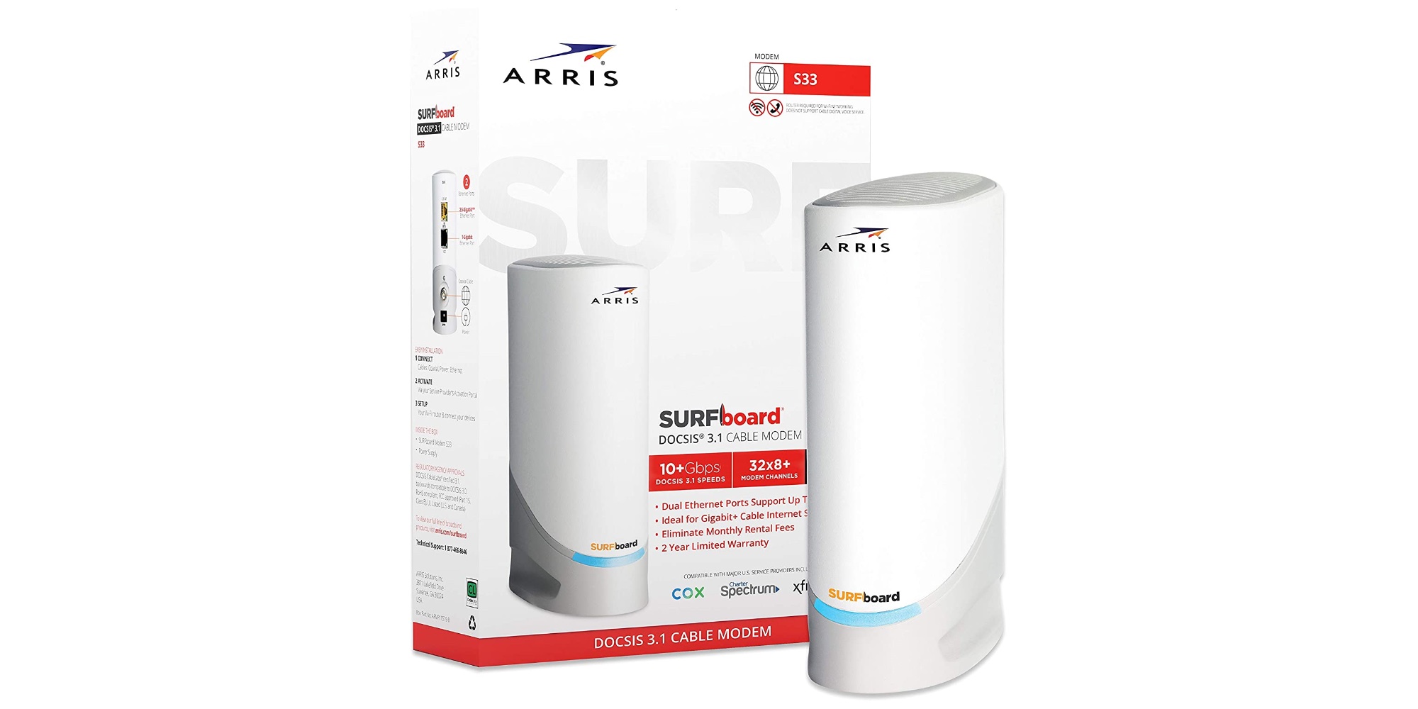 ARRIS Surfboard S33 DOCSIS 3.1 modem packs a 2.5Gb Ethernet port at ...