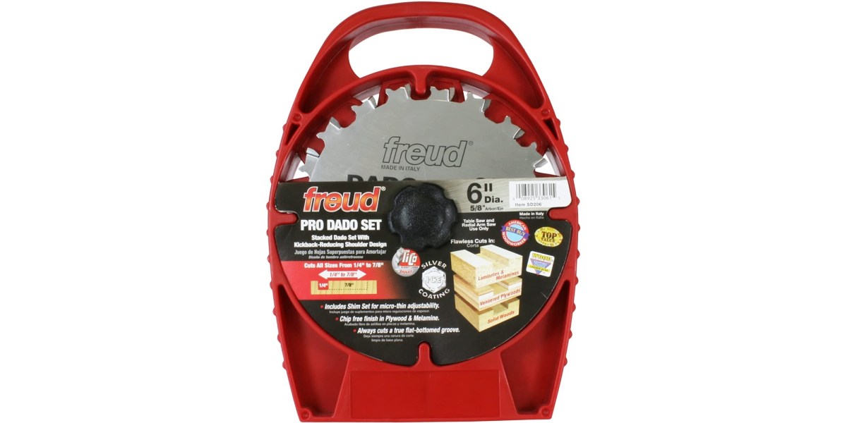 Freud 6-inch dado set lets your table saw cut up to 7/8-inch in one ...