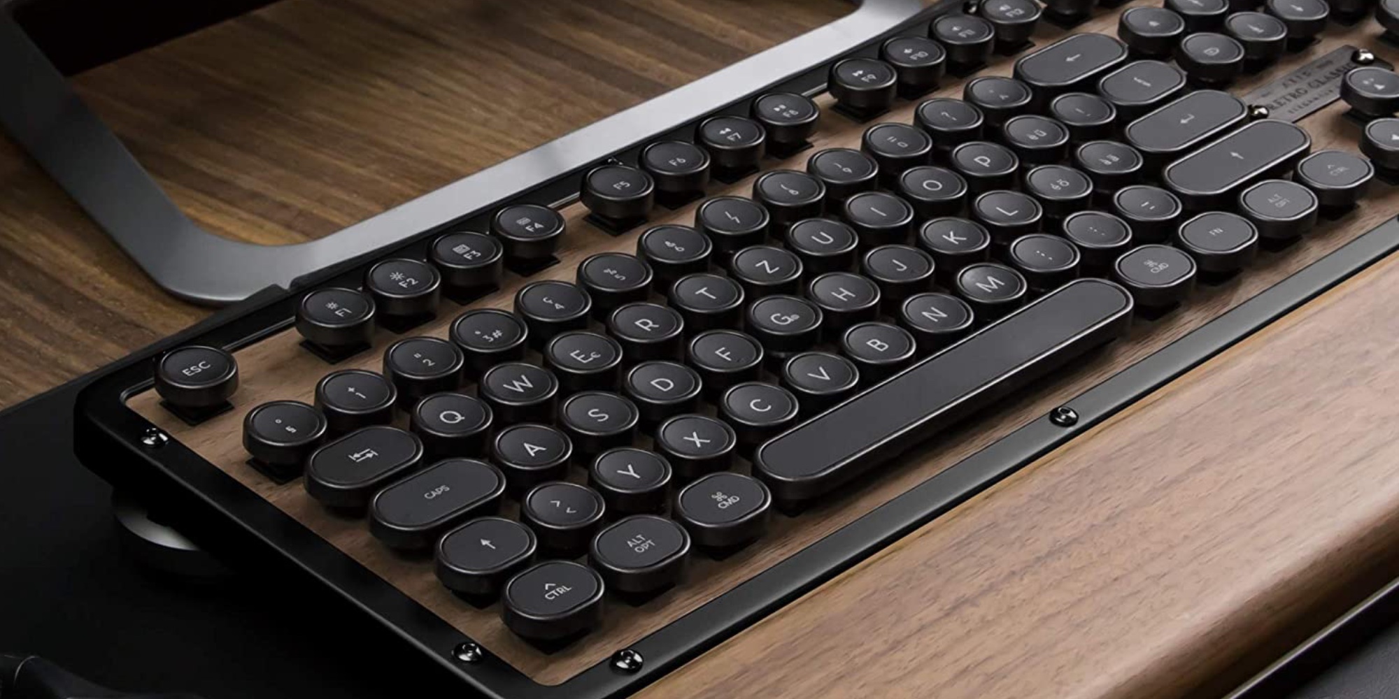 AZIO's retro Bluetooth mechanical keyboard for Mac has wood accenting ...