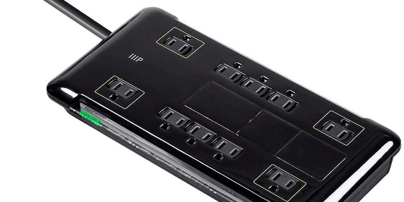 Monoprice 10 Outlet Slim Surge Protector with 8-ft. power cord now just ...