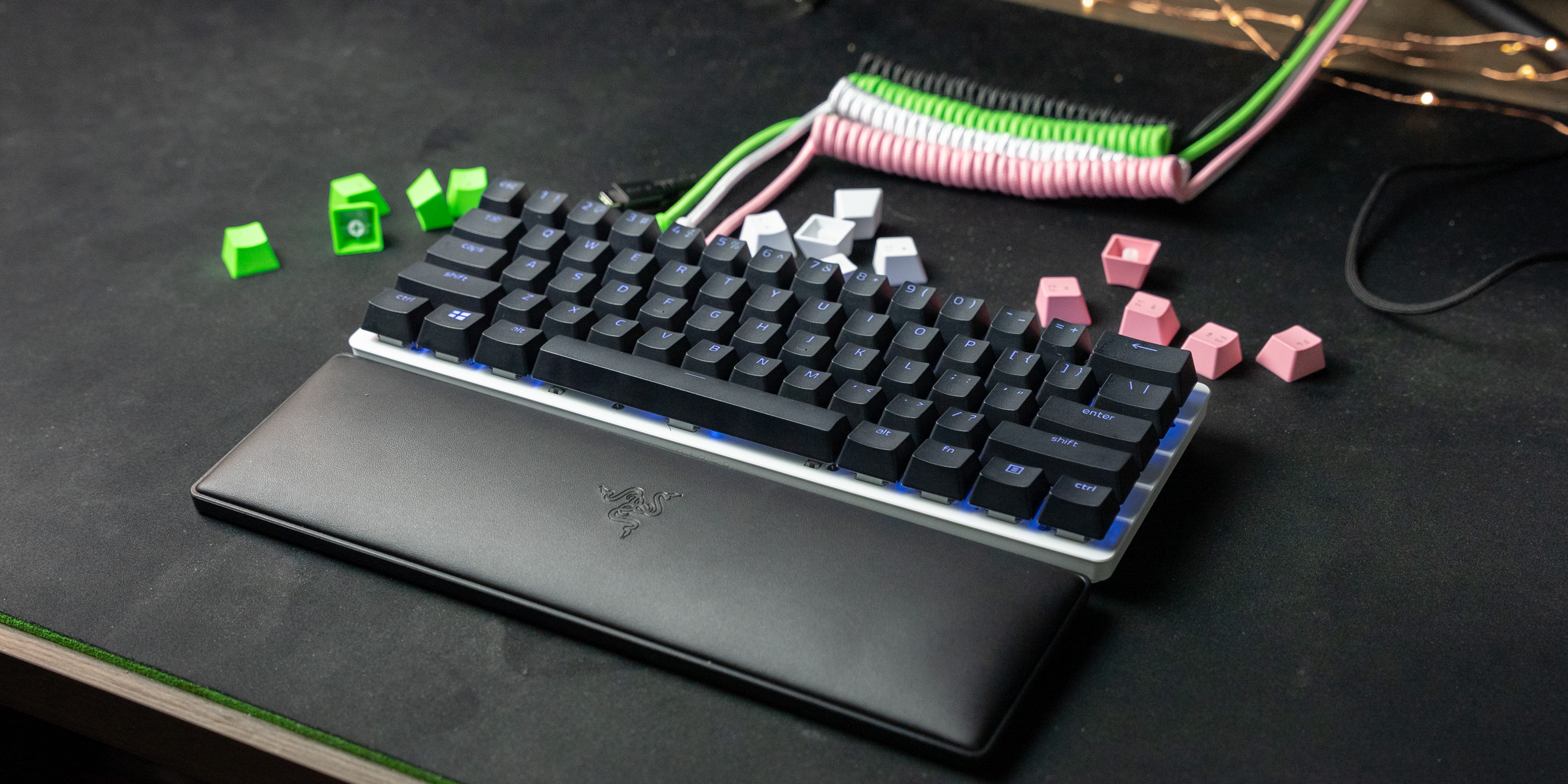 Customizing Razer keyboards with keycaps, coiled cables, and wrist rests