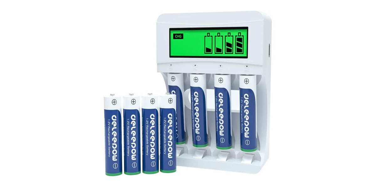 Delipow's rechargeable AAA station includes the charger plus eight ...