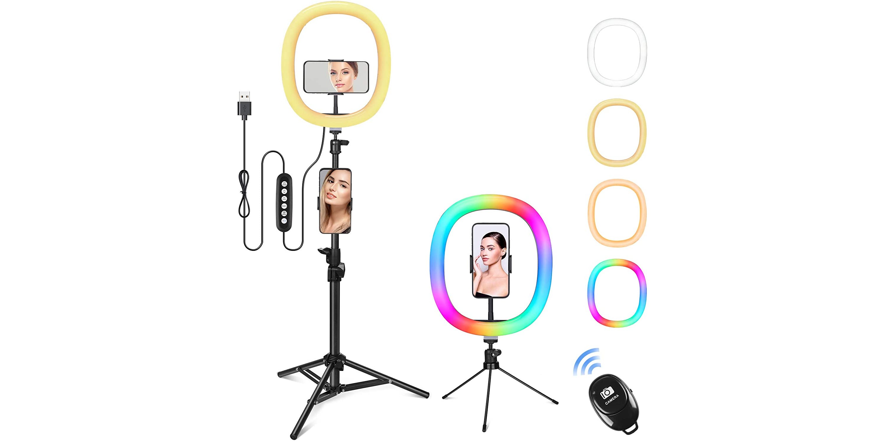 Take 60% off this highly-rated 12-inch RGB ring light with 55-inch ...
