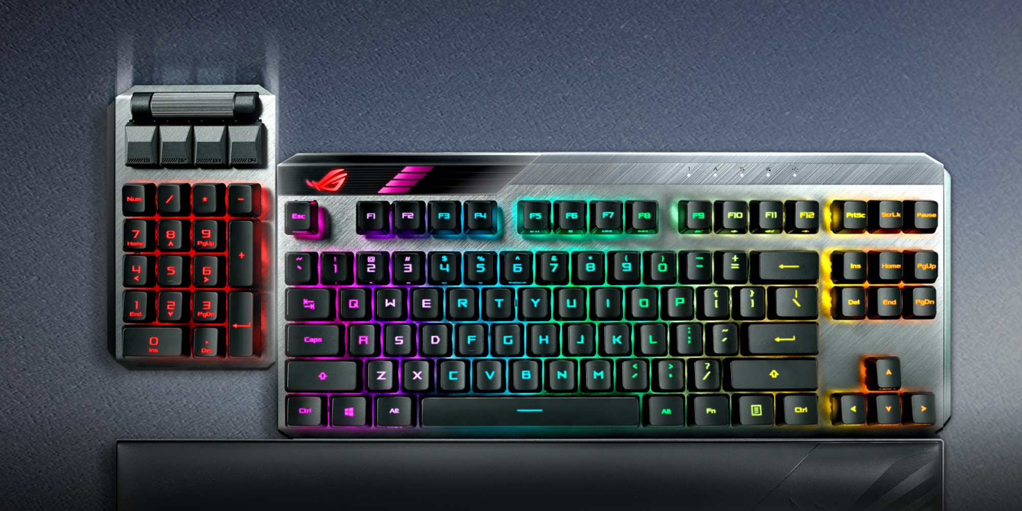 ASUS ROG Claymore II wireless keyboard with detachable numpad at low of ...