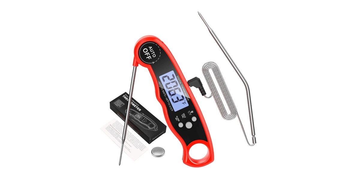 Get instantaneous results with this dual-probe meat thermometer at ...