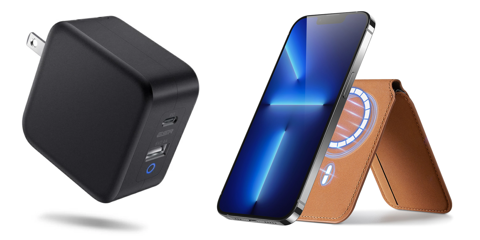 Save on ESR iPhone gear: Leather MagSafe Wallet $17, 65W USB-C GaN ...