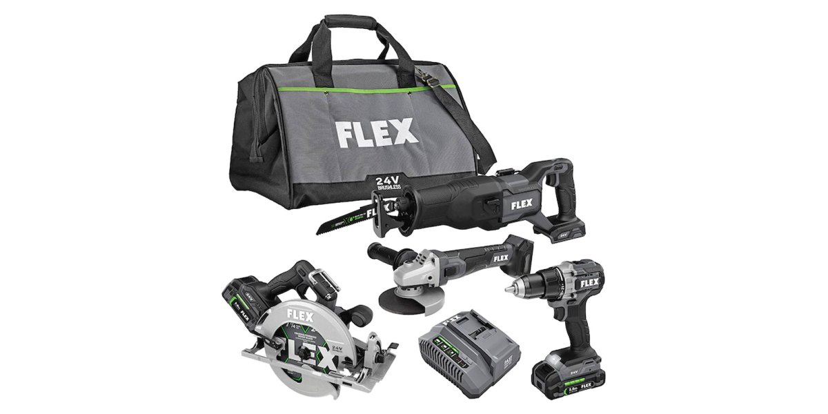 Save up to $100 on Flex 24V DIY tools including this 4-piece combo kit ...
