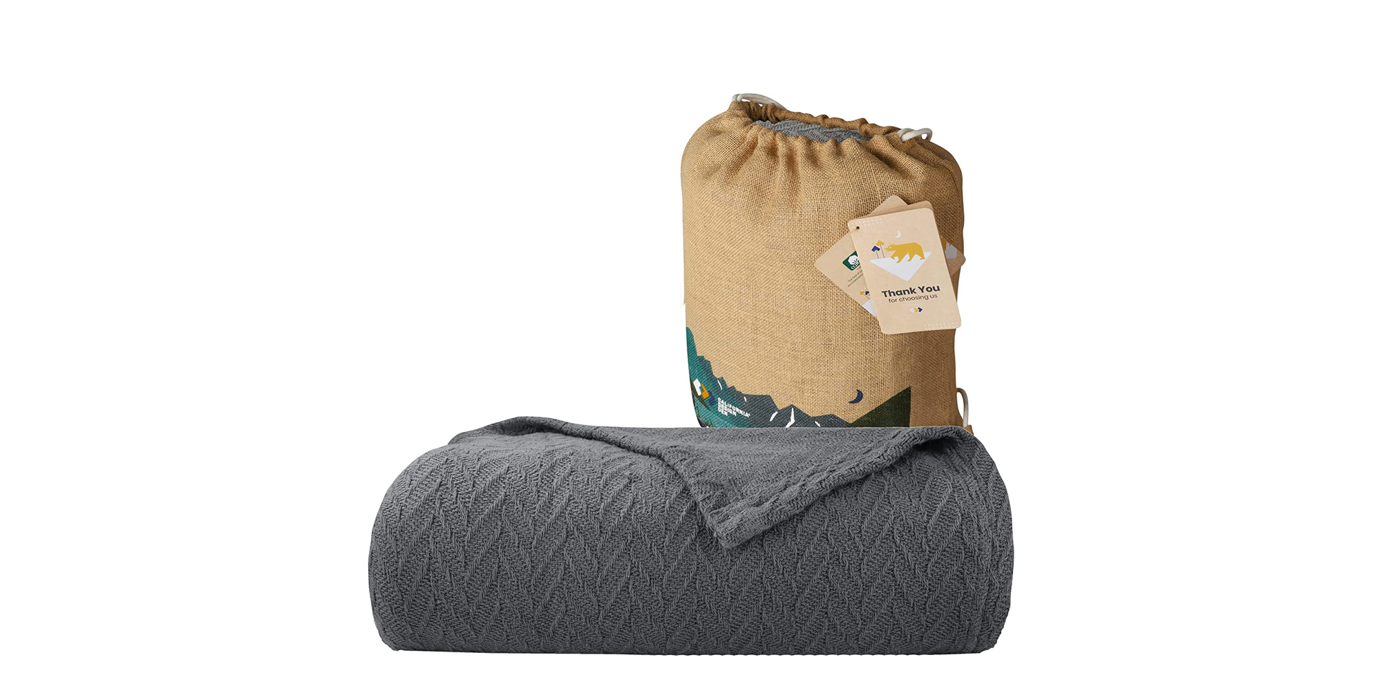 Cozy up with the California Design Den 100% cotton thermal blanket at ...