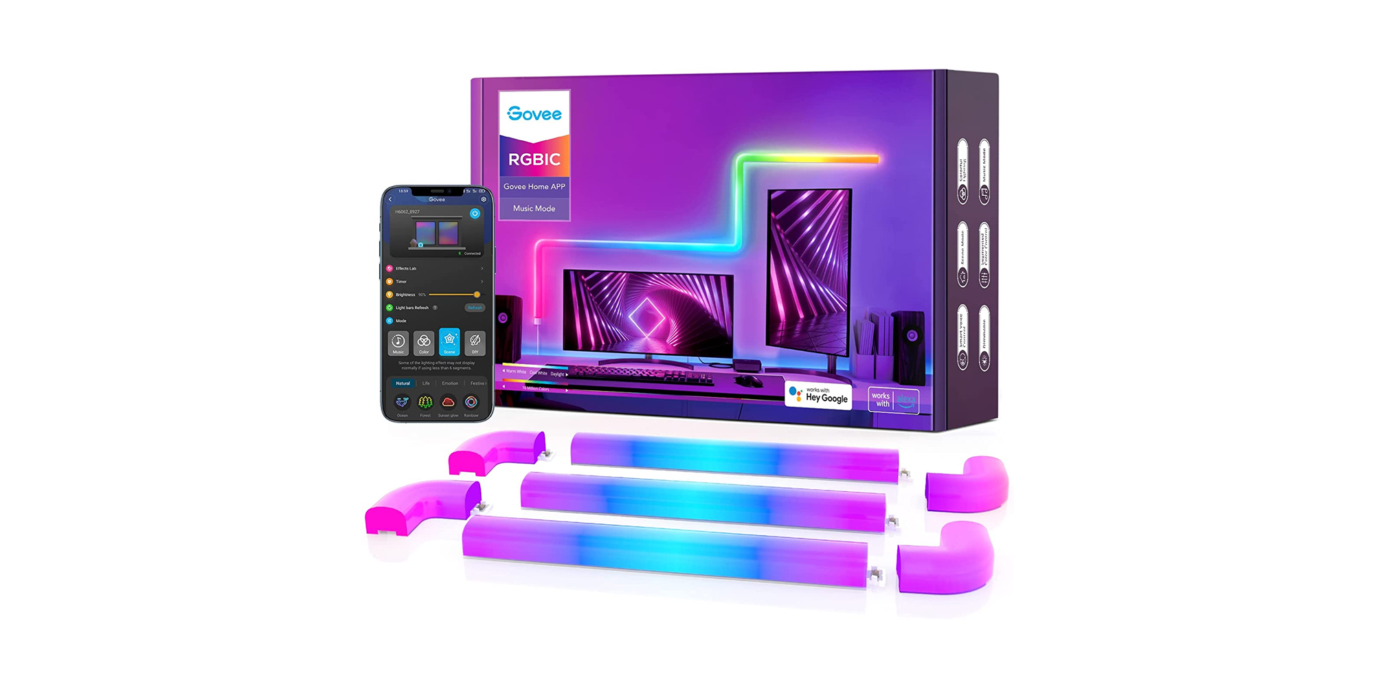 Govee's 12-piece Glide RGBIC Smart Wall Light Kit with Alexa ...