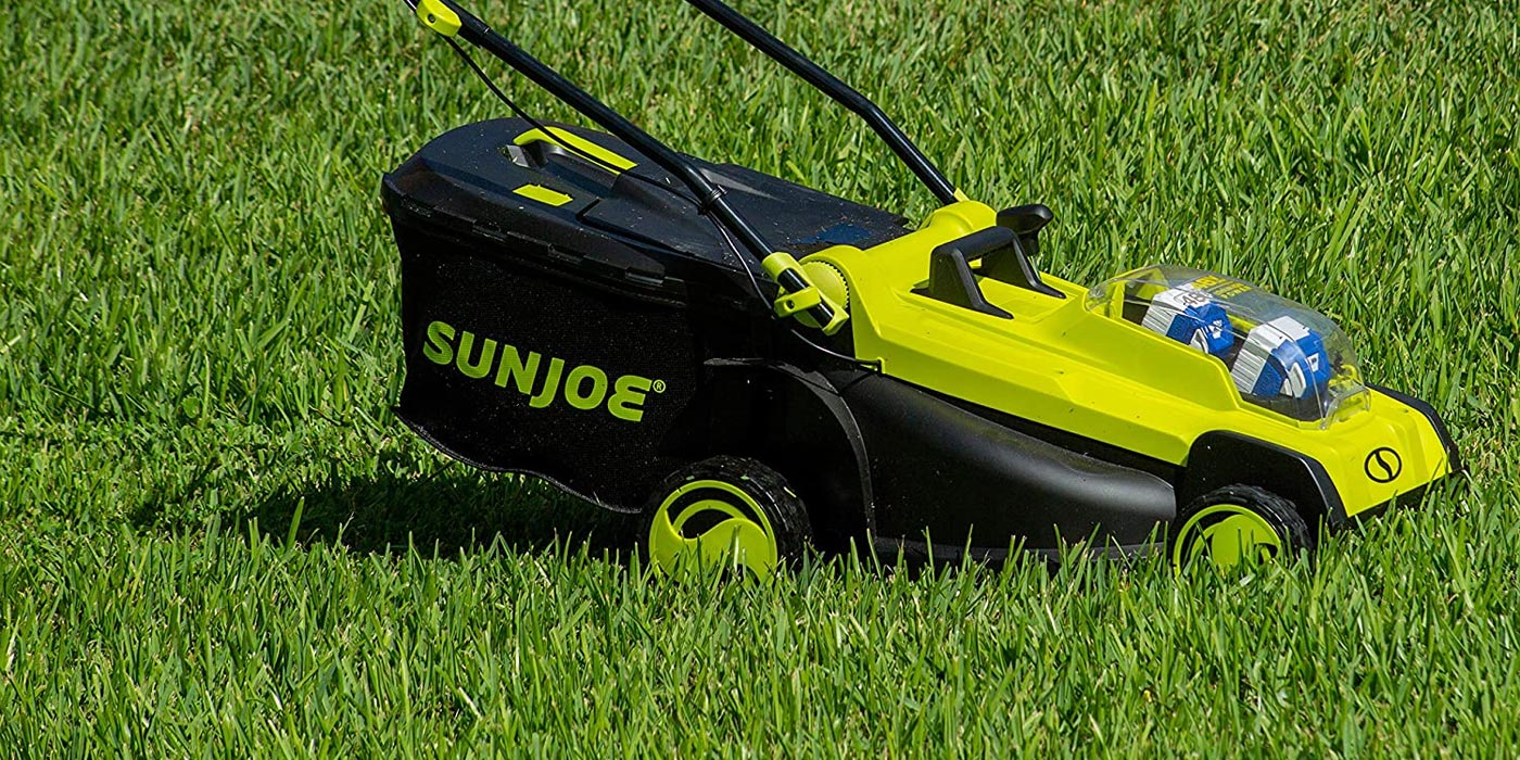 Sun Joe's Gold Box lessens your gas and oil use for lawn care with ...
