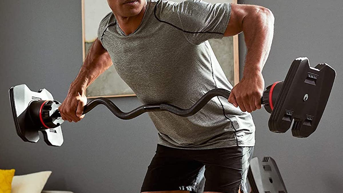 Get jacked with Bowflex's Adjustable SelectTech Curl Bar while it's ...