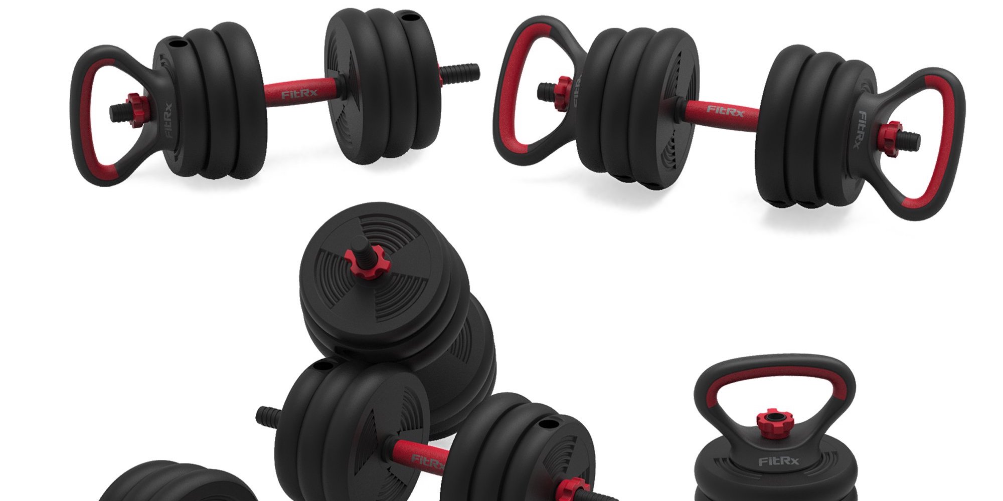FitRx 23-piece home gym weight set with kettlebells, dumbbells, more ...