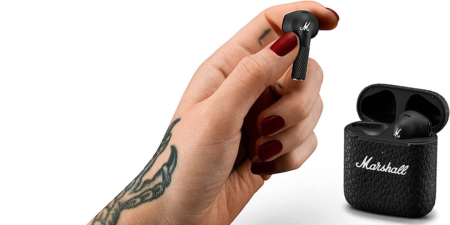 Marshall's all-black textured Minor III wireless earbuds now matching ...