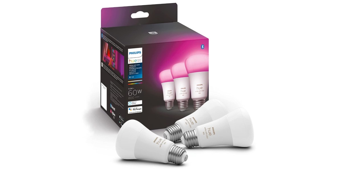 Score three Philips Hue Color Ambiance smart bulbs at $68 (Reg. $100 ...