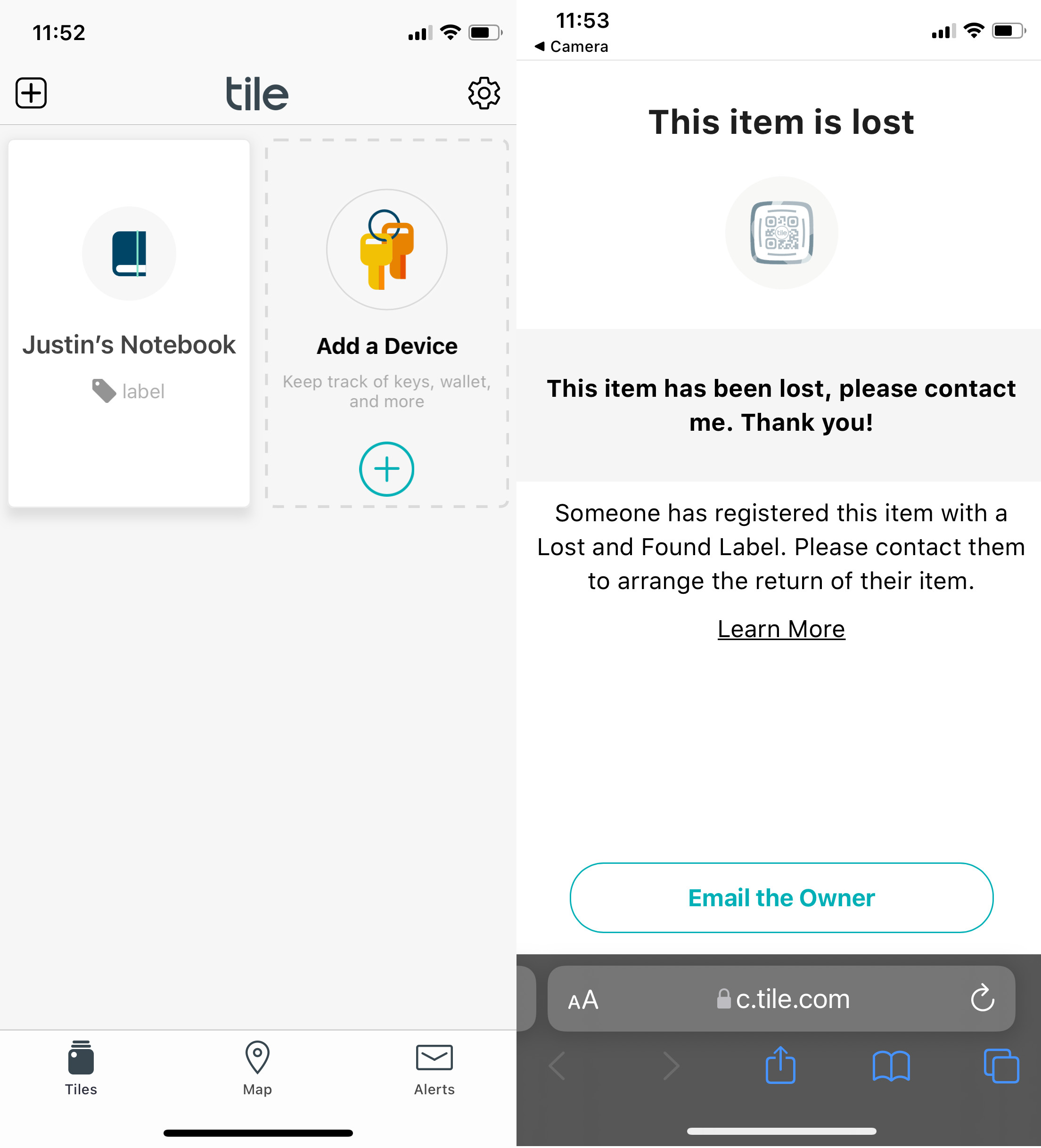 Lost and Found Labels from Tile help track down misplaced gear
