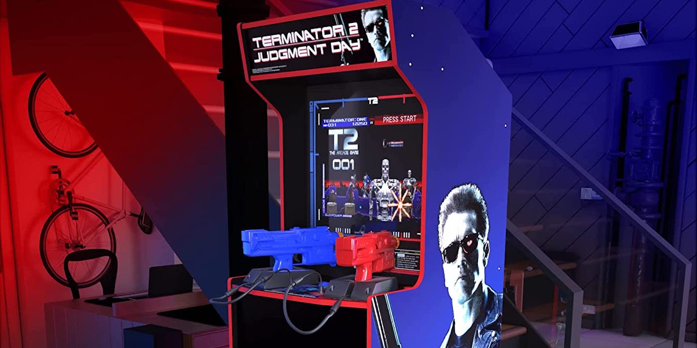 Arcade1Up Terminator 2 cabinet with light guns now $400 off at $300 ...