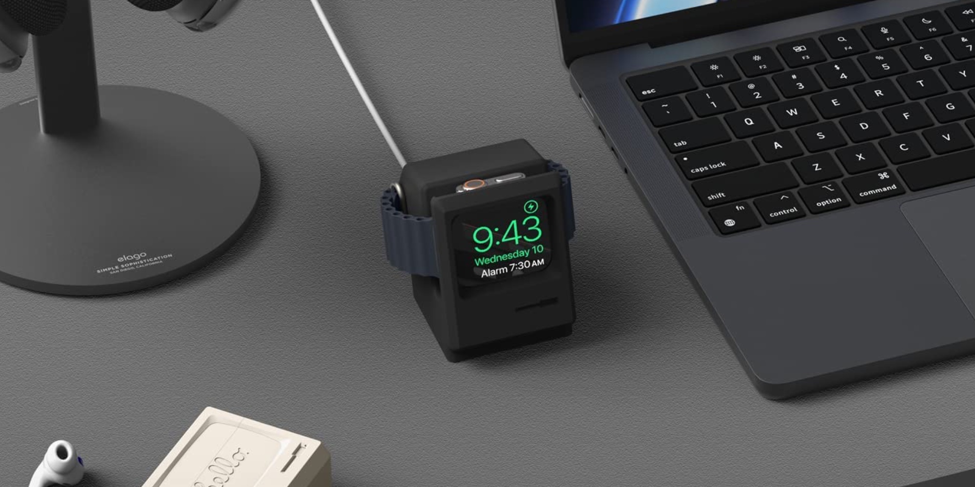 elago W3 Stand refreshed for Apple Watch Ultra with Mac vibes