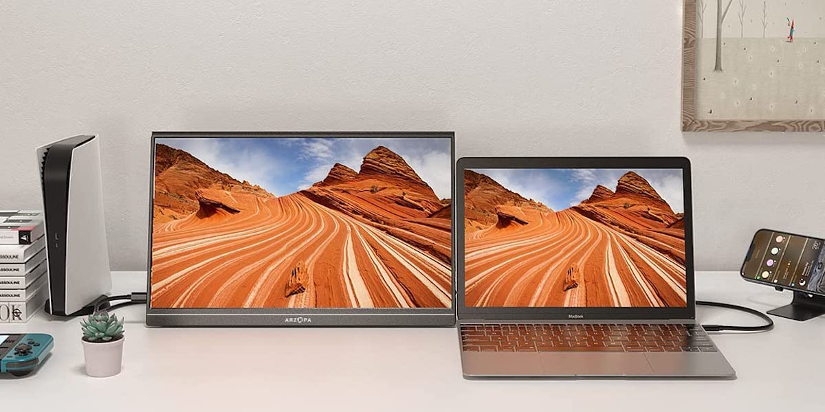 Add an ARZOPA 1080P+ portable monitor to your coffee shop/flight/gaming ...