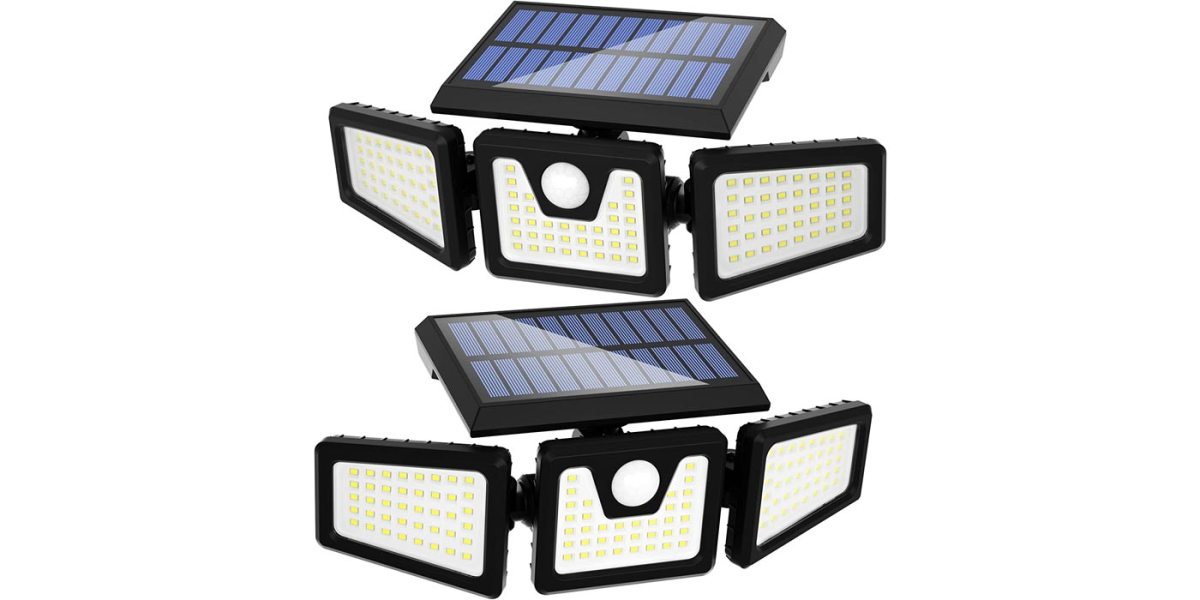 Add two 550-lumen solar-powered LED floodlights to your patio for $28 ...