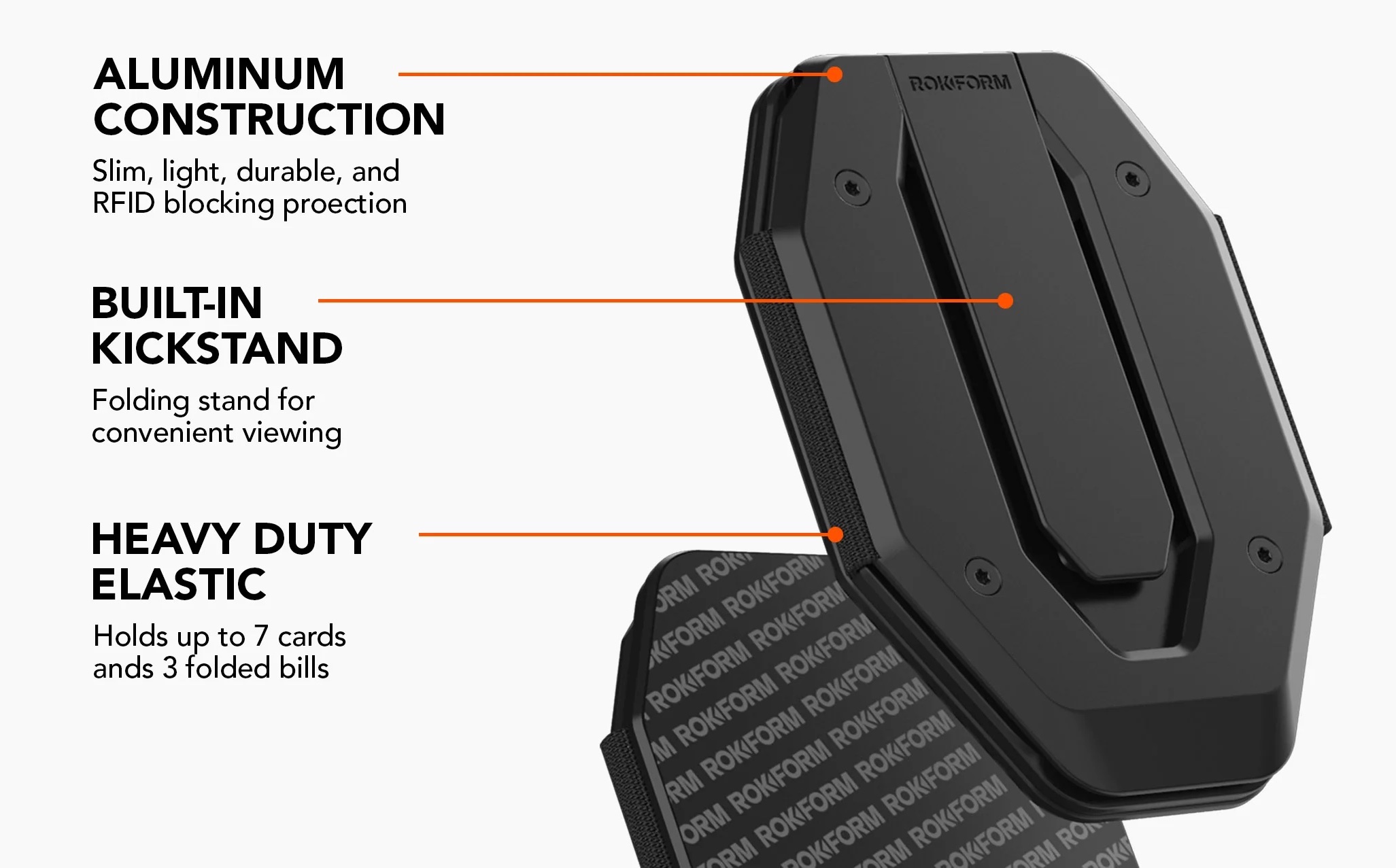 Metal MagSafe wallet from ROKFORM with expandable storage
