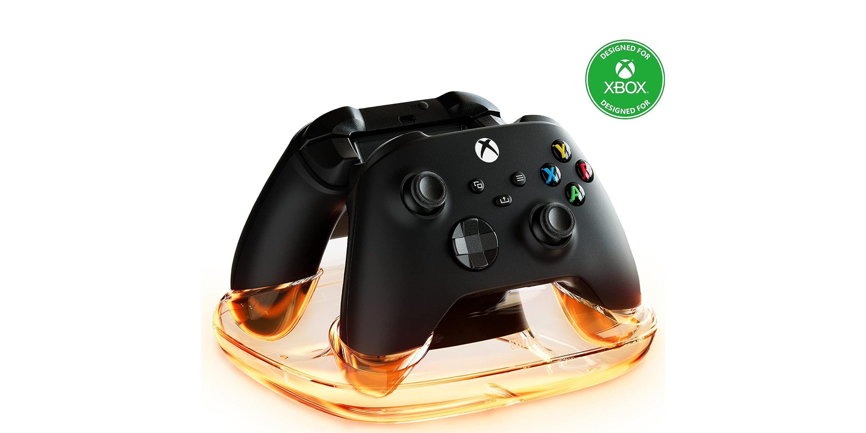 8Bitdo's transparent dual Xbox controller charger with glow lighting ...