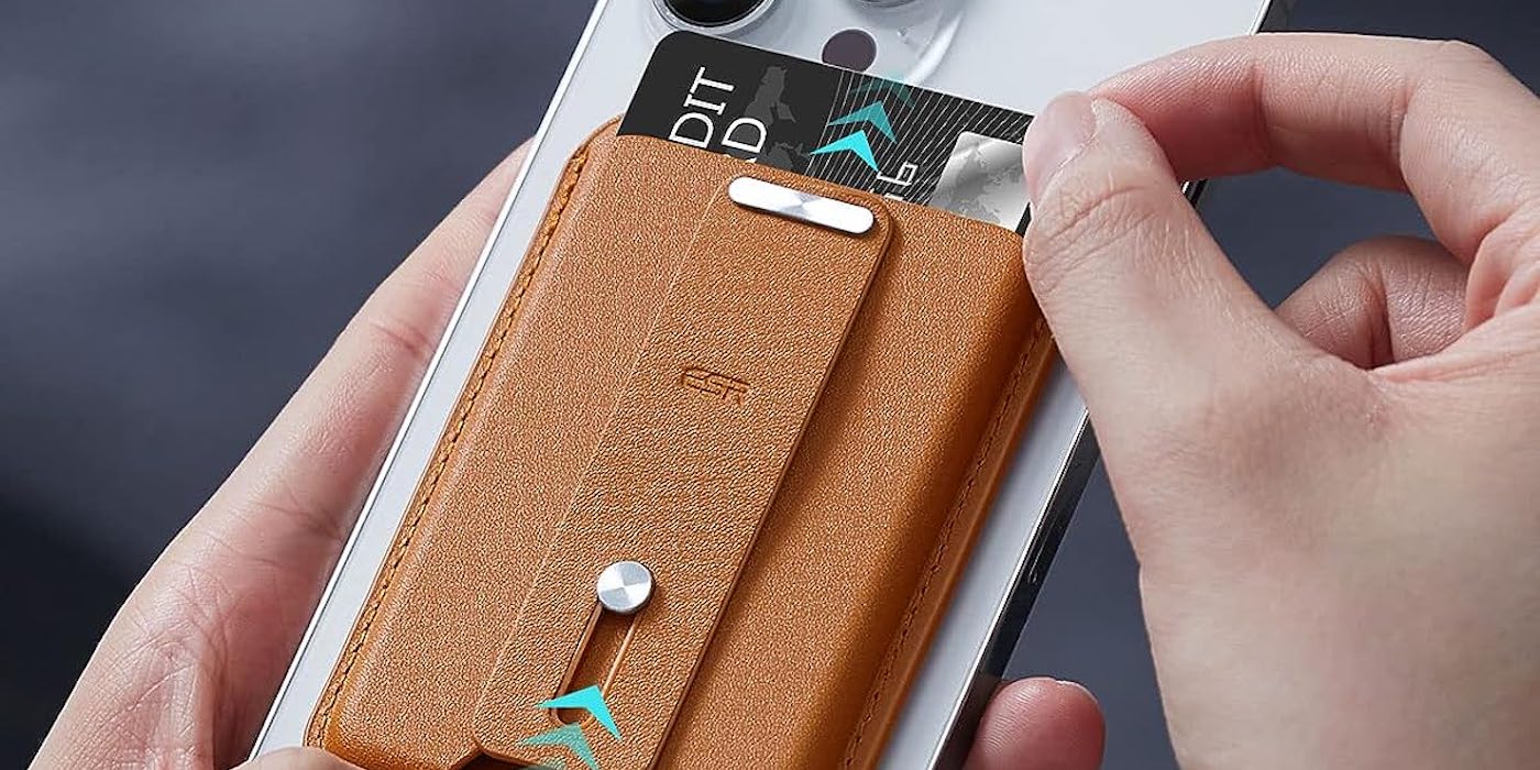 ESR vegan leather MagSafe wallet with metal hardware and finger loop from $12.50 (Reg. $20)