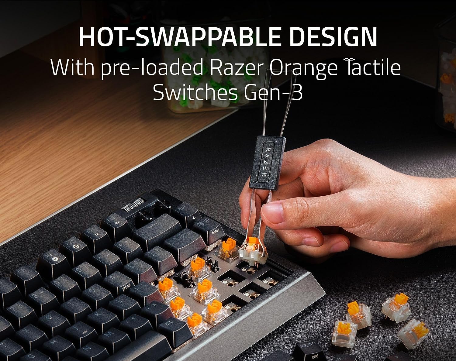 New Razer BlackWidow 75% Keyboard with hot-swappable caps