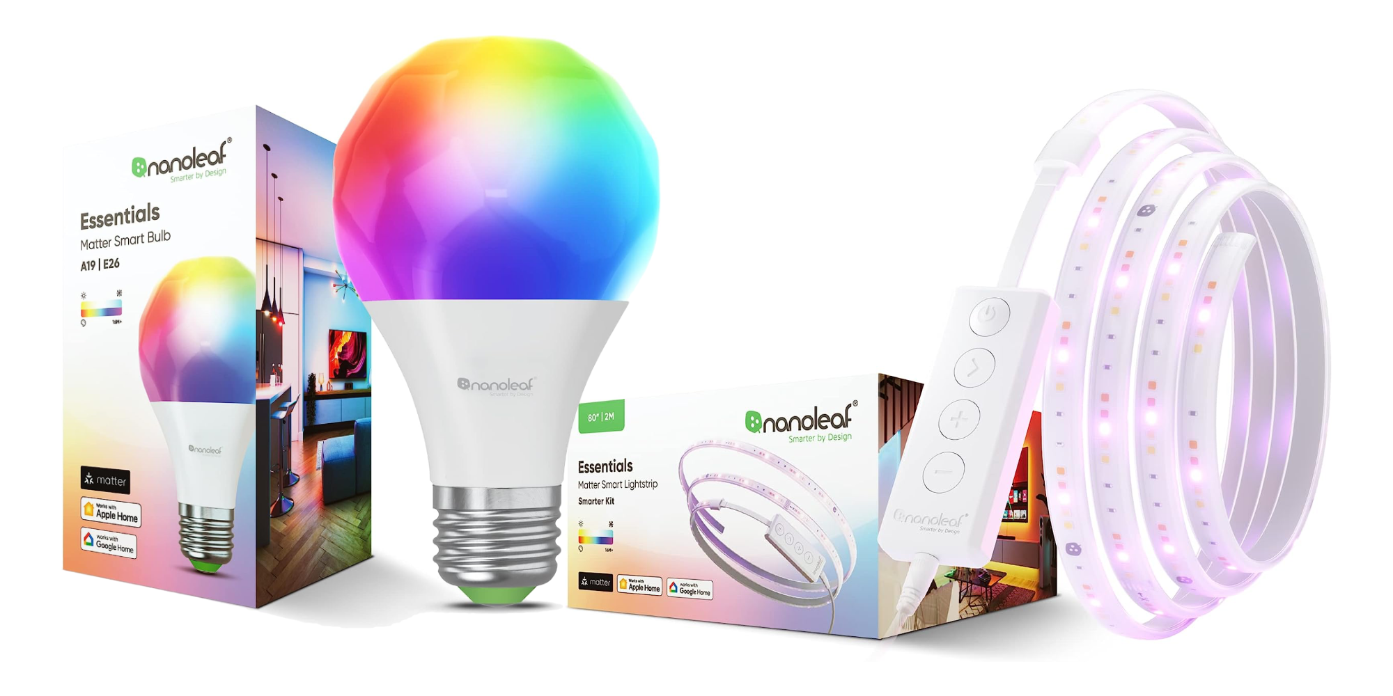 Nanoleaf's new Essentials color lightstrip and light bulb pack Matter ...