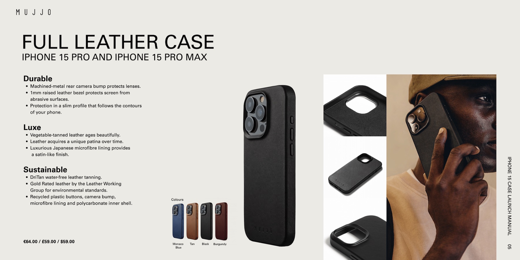 MUJJO iPhone 15 cases arrive with new leather Shield model