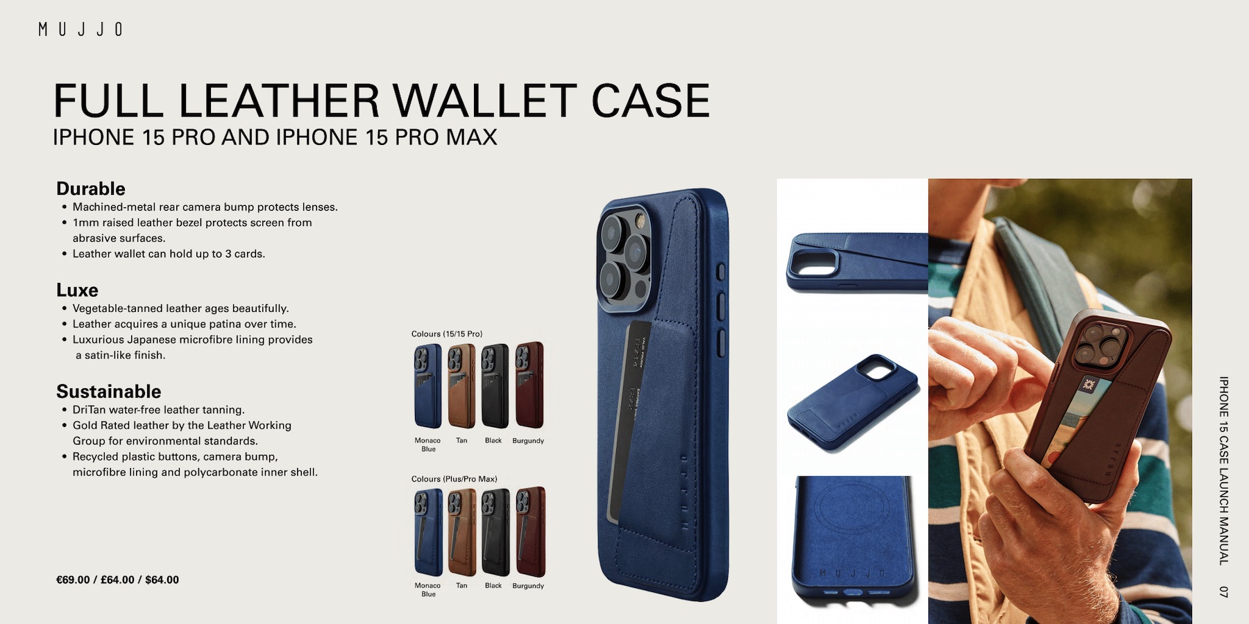 MUJJO iPhone 15 cases arrive with new leather Shield model