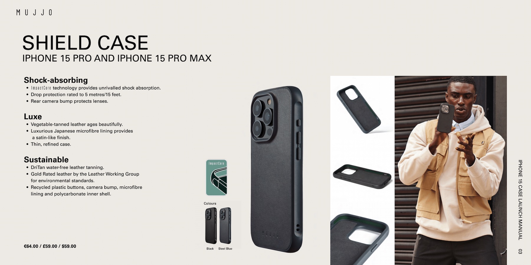 MUJJO iPhone 15 cases arrive with new leather Shield model