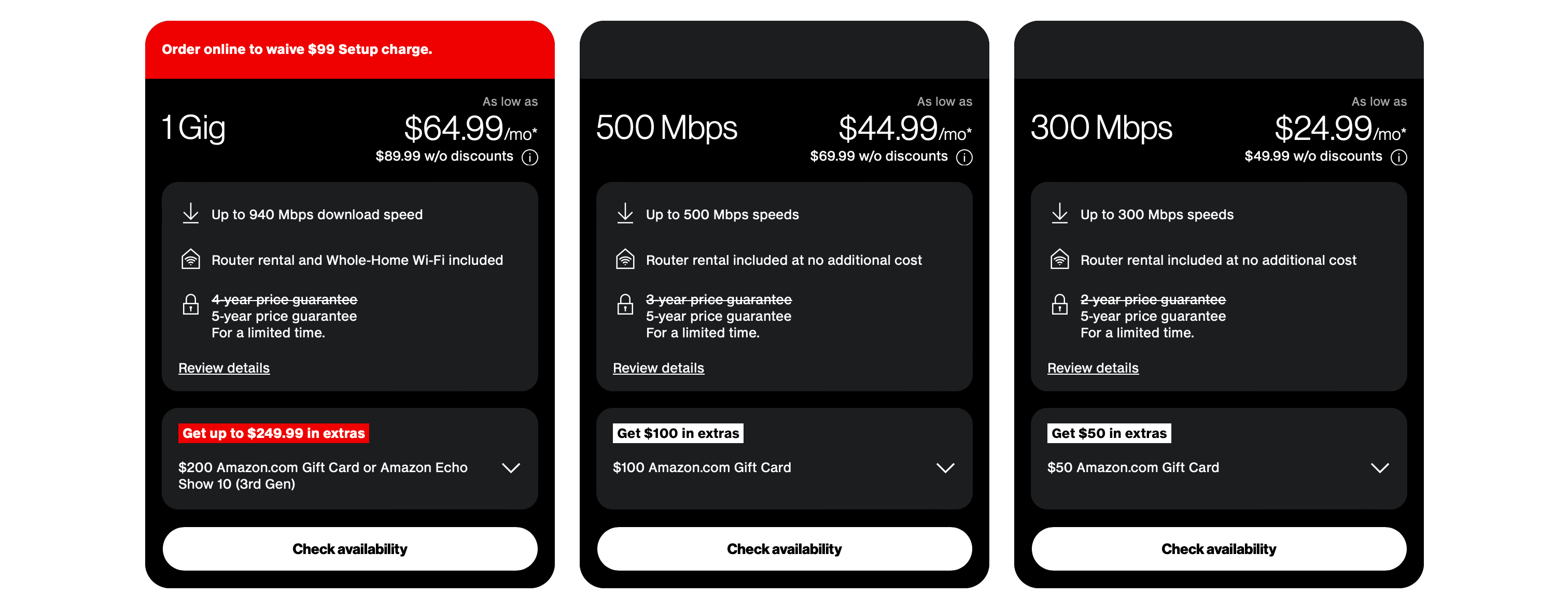 Verizon Fios and 5G home internet plans include extra gift cards and ...