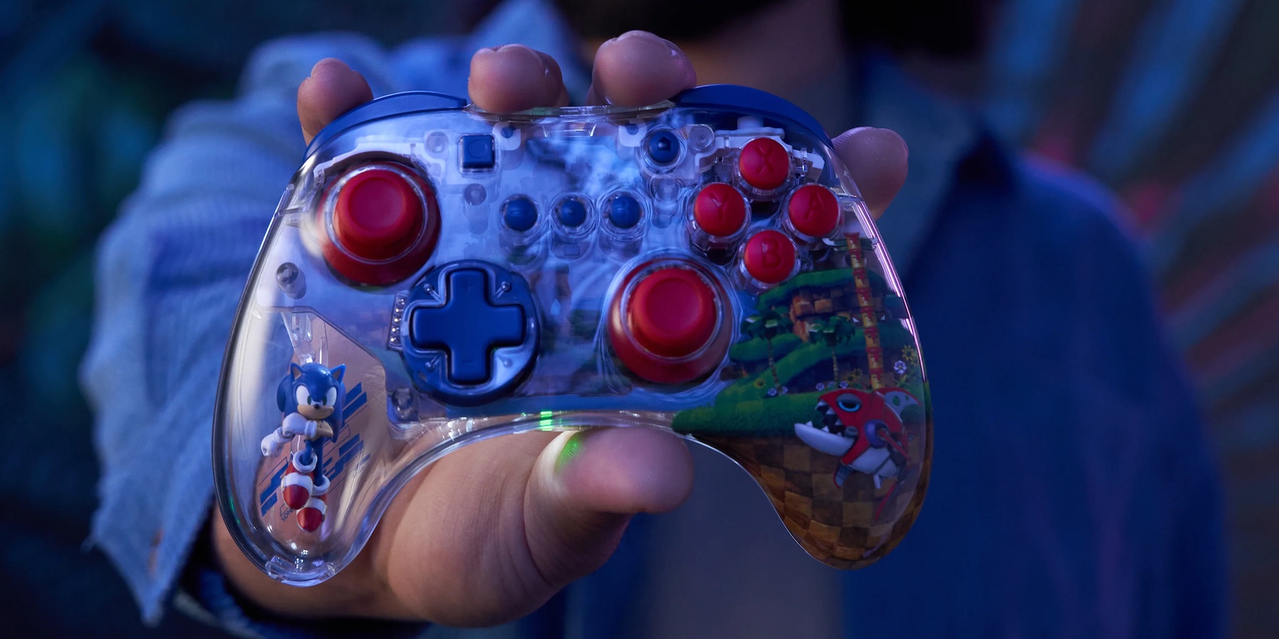 PDP's see-through LED Switch controllers with floating Sonic figurines ...