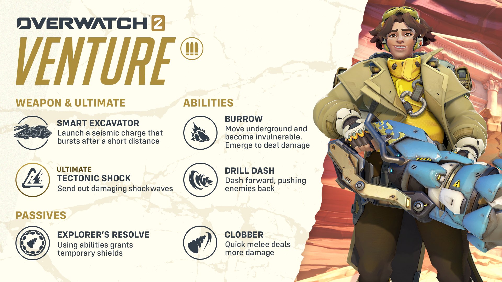 Meet Venture! The newest Overwatch 2 DPS launching in April