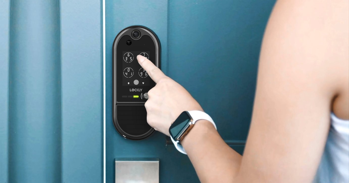 Lockly's fingerprint video smart lock with solar charging at $400 for ...