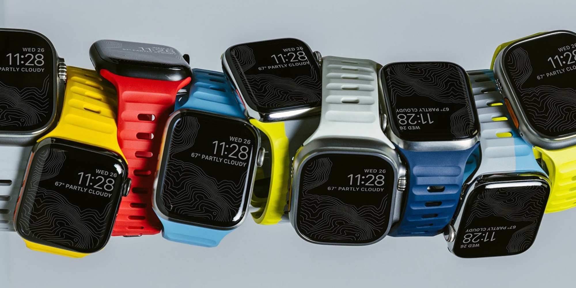 Several of Nomad's limited-edition Apple Watch Sport Band styles back ...