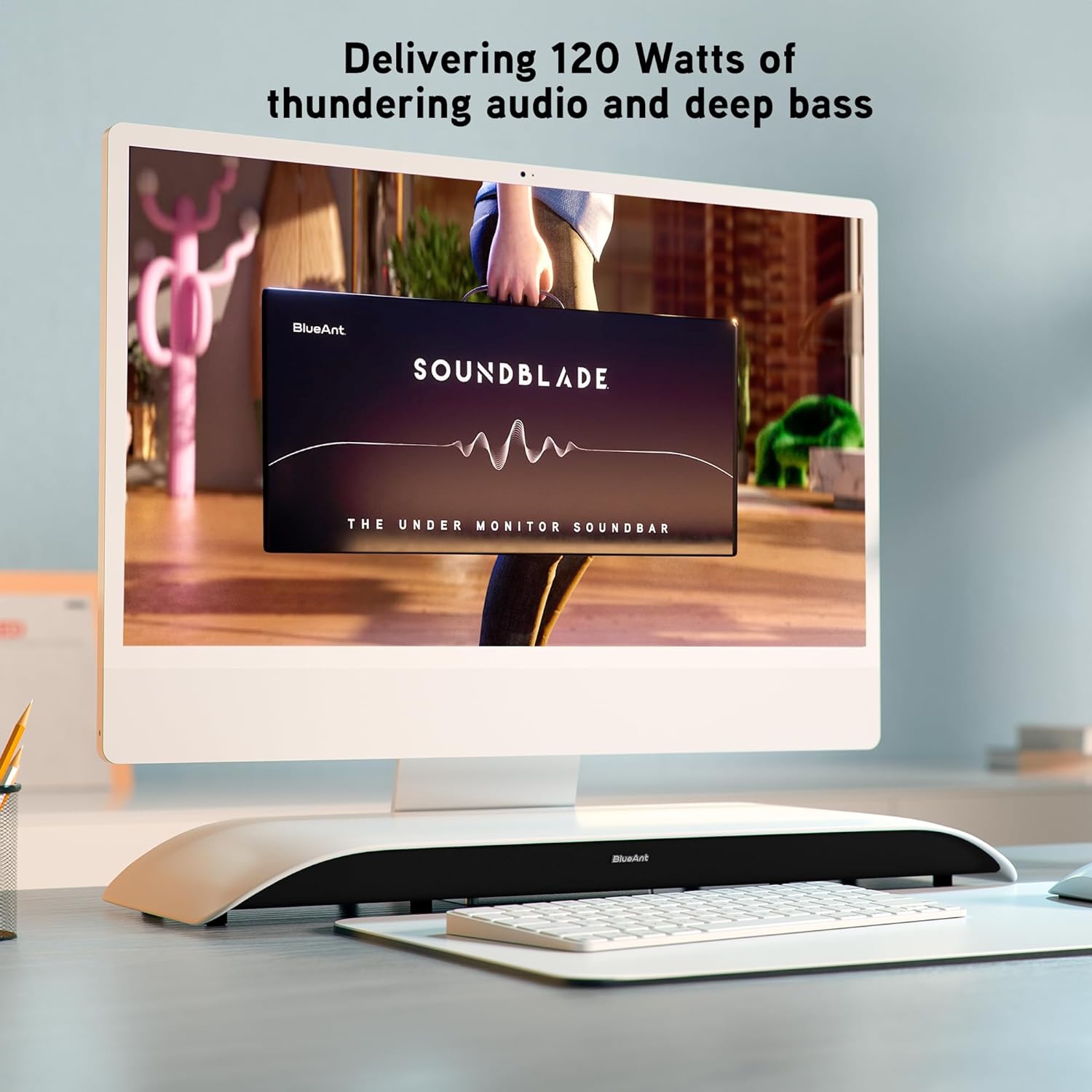 Soundblade under-monitor sound bar delivers a mini cinema to your desk ...