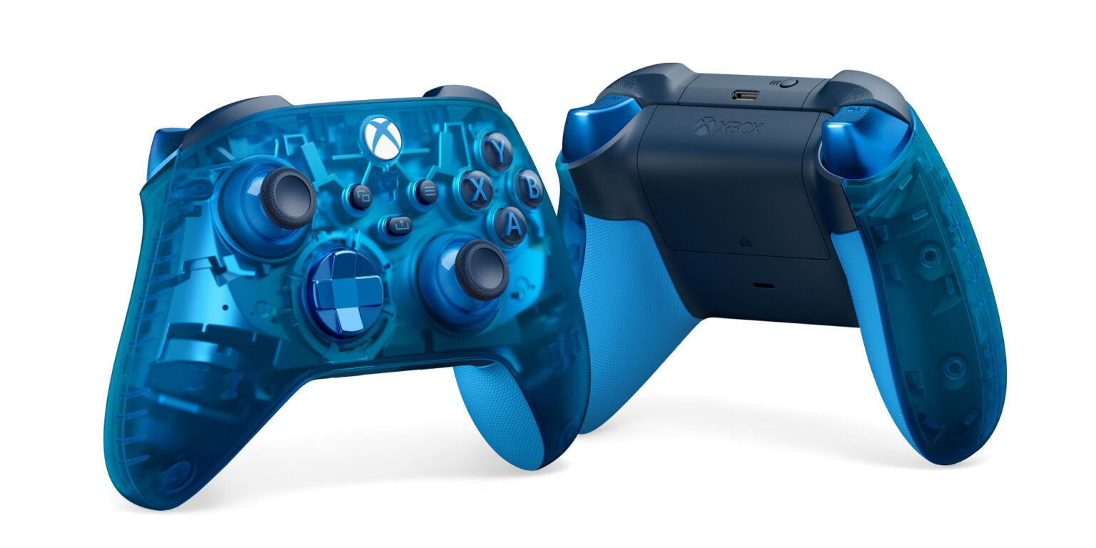 New SkyBlue transparent Xbox gamepad