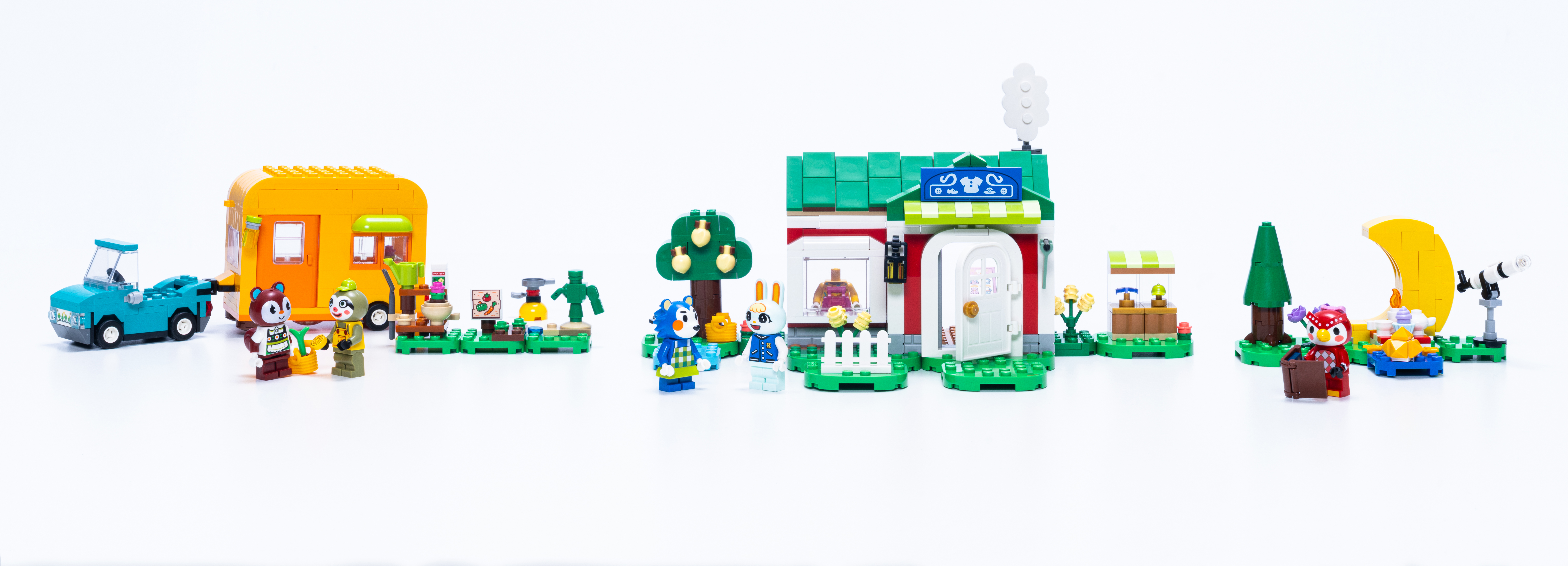 First look at three 2025 LEGO Animal Crossing sets introducing Celeste, Leif, and Mable