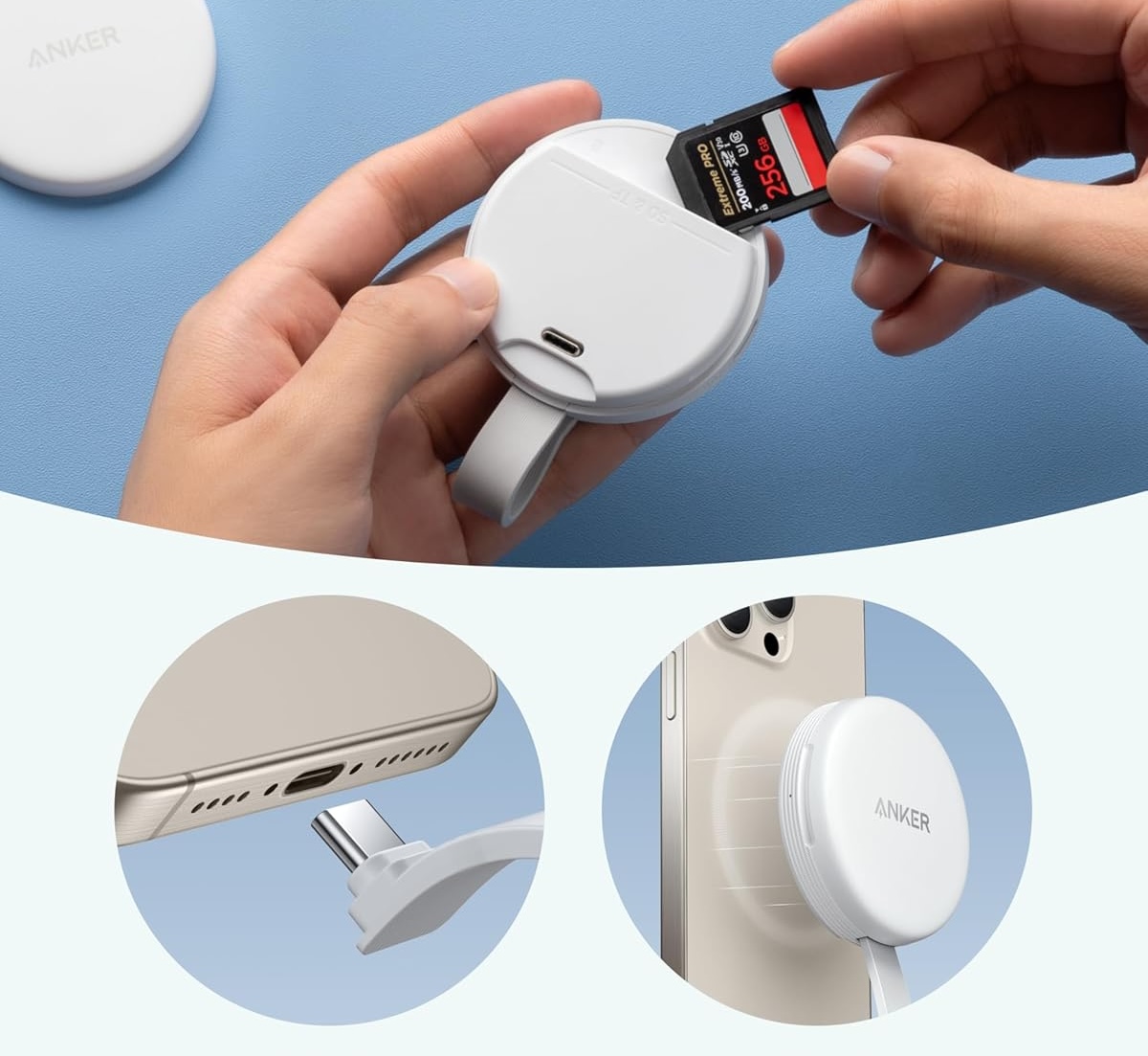 Anker MagSafe iPhone 16 microSD card reader