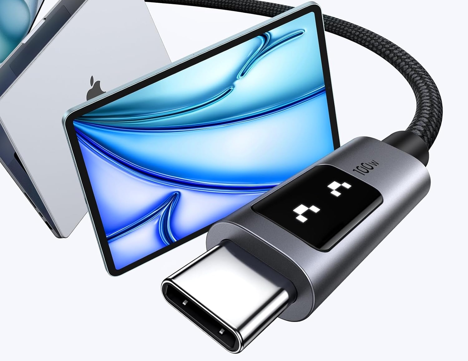 UGREEN's new 100W braided USB-C cable with onboard display